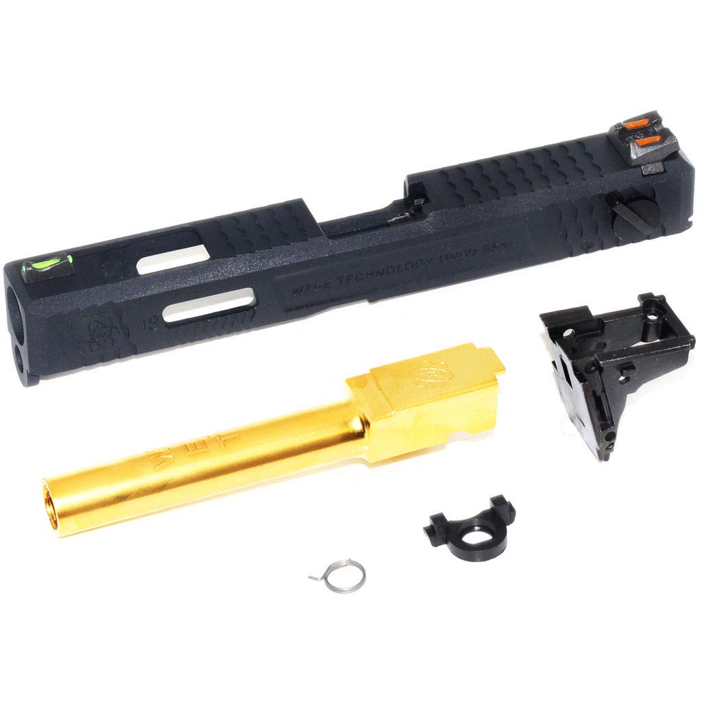 Buy Airsoft WE (WE-TECH) Archives Custom Gold Barrel Slide Set For AW ...