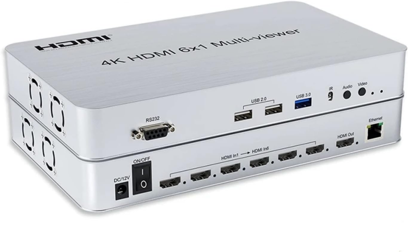 4K HDMI 6X1 Multi-viewer ，4K HDMI six-Screen Splitter HDMI Quad Screen ...