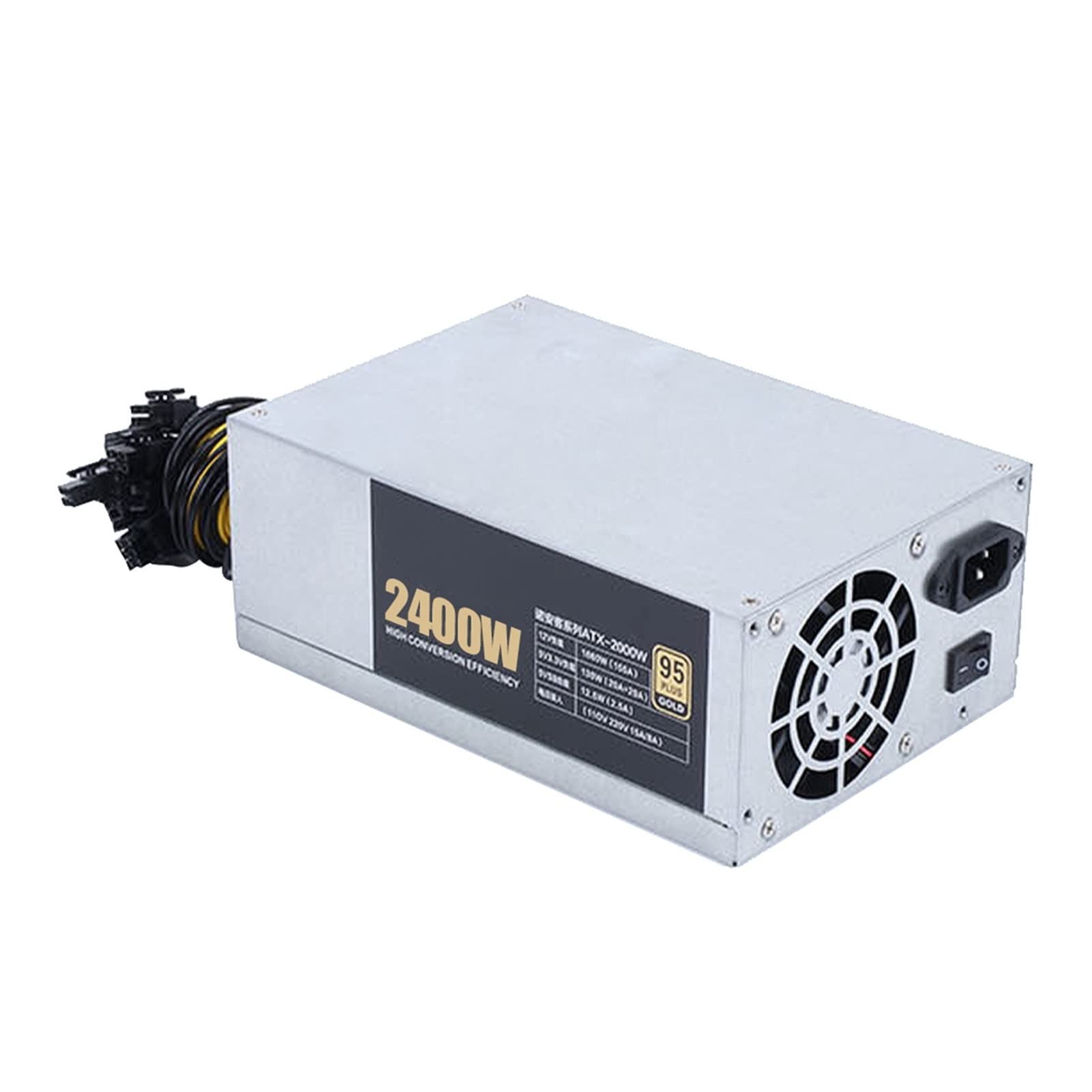 KLVN 2000W 2400W ETH Miner Power Supply 95% Efficiency AC 180-260V ATX ...