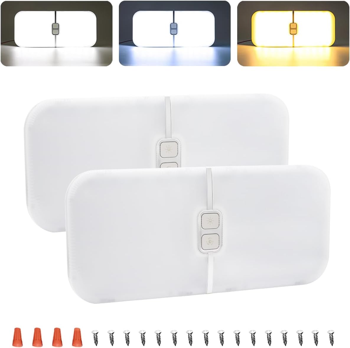 Amazon.com: TEKSHINNY 2 Pack RV Lights Interior, 3 Colors Stepless ...