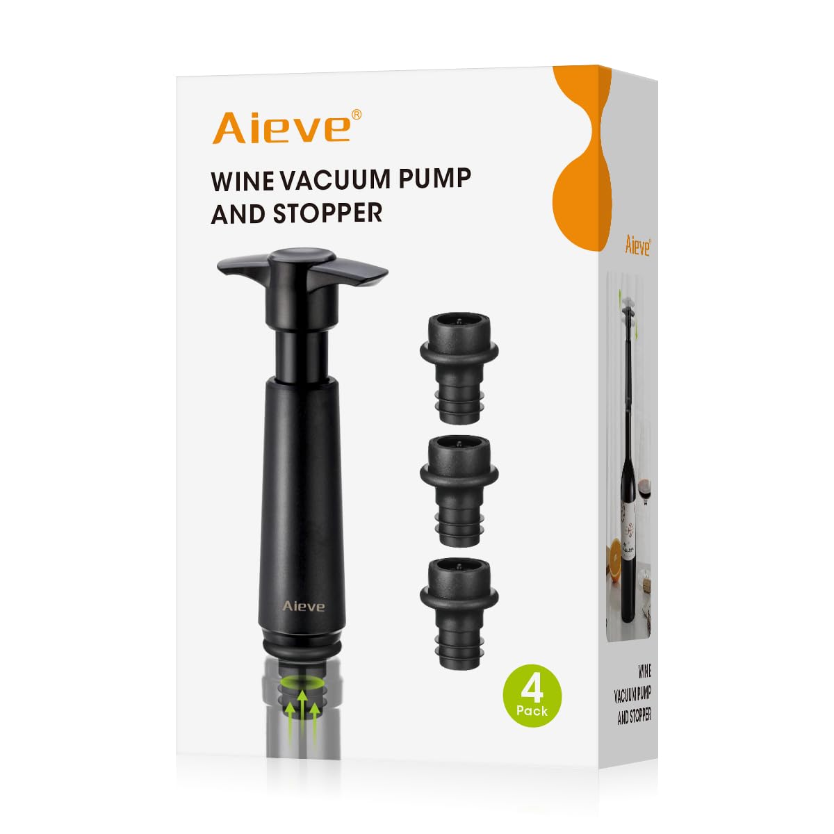 Amazon.com: Aieve Wine Stoppers, 1Pack Wine Vacuum Pump and 4Pack ...