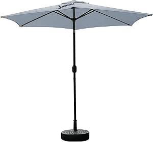 Amazon.co.jp: DEWEL パラソル ガーデンパラソル 風に強い UVカット 角度調整可能 日除け 撥水加工 折りたたみ 簡単開閉 ビーチパラソル 鉄製 アウトドア ビーチ ...