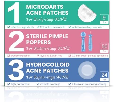 Amazon.com: 3-Step Microdart Pimple Patches Set - 9 Microdarts Pimple ...