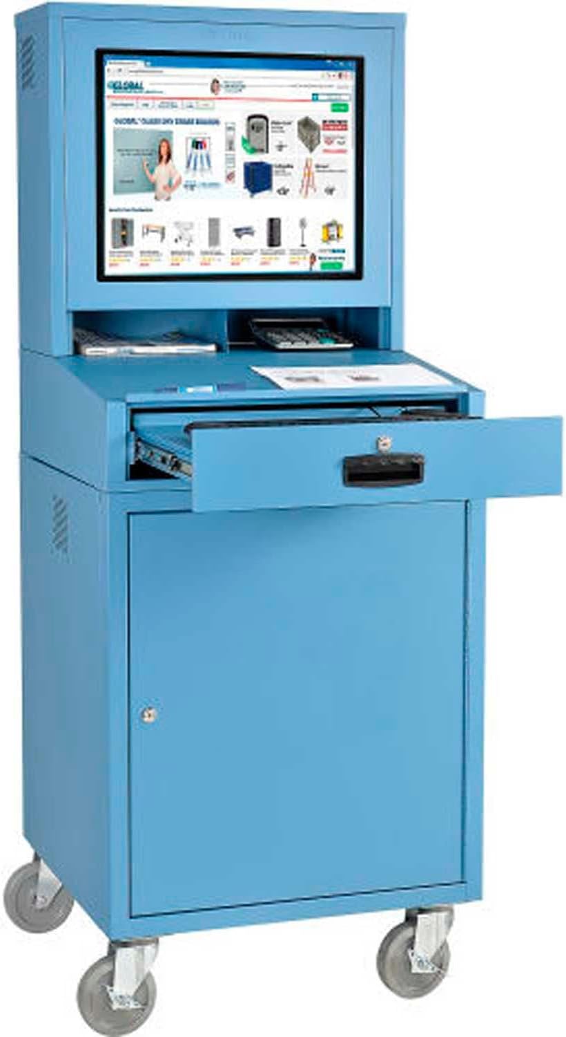 Amazon.com: Global Industrial Mobile Security LCD Computer Cabinet ...