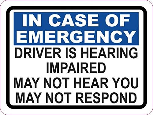 Amazon.com: StickerTalk Driver is Hearing Impaired Vinyl Sticker, 3 ...