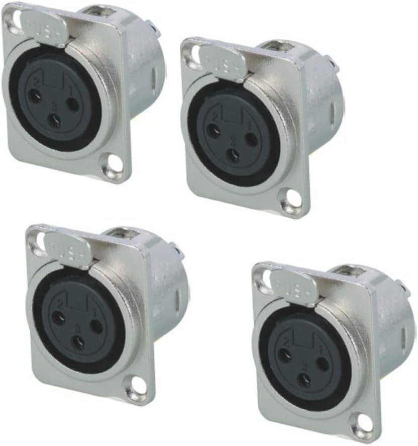 Amazon.com: 3 Pin XLR Female Socket Metal Panel Mount Chassis ...