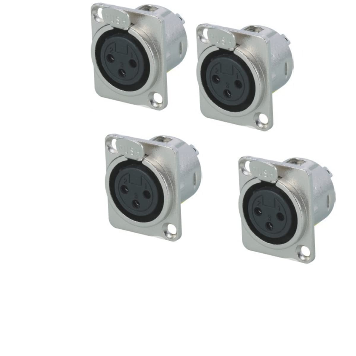 Amazon.com: 3 Pin XLR Female Socket Metal Panel Mount Chassis ...