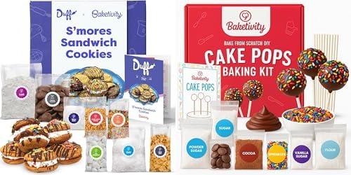 Amazon.com: Baketivity Cake Pop & S’mores Sandwich Cookies Baking Kit ...