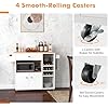 TANGZON Kitchen Island on Wheels, Rolling Kitchen Storage Trolley with ...