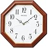 Amazon.co.jp: セイコークロック 掛け時計 電波 アナログ 木枠 八角 茶木地 本体サイズ:33.0×33.0×4.8cm KX247B : ホーム＆キッチン