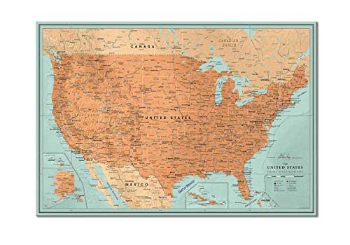 Amazon.com: Custom Push Pin Map of United States | Detailed Large Push ...