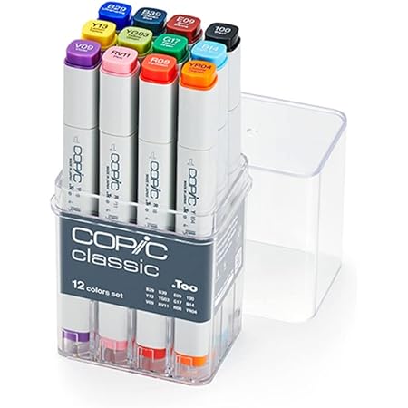 Amazon.com: Copic Sketch, Alcohol-Based Markers, 12pc Set, Basic : Arts ...