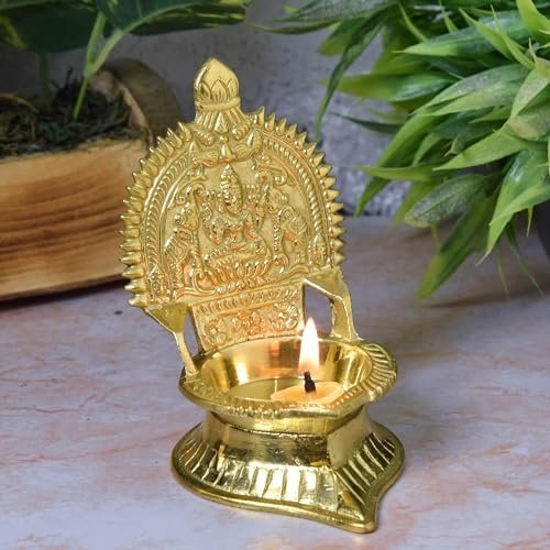 Buy NEETU ARTS | Pure Brass Laxmi Gold Diya | Deep | Deepak | for Pooja ...