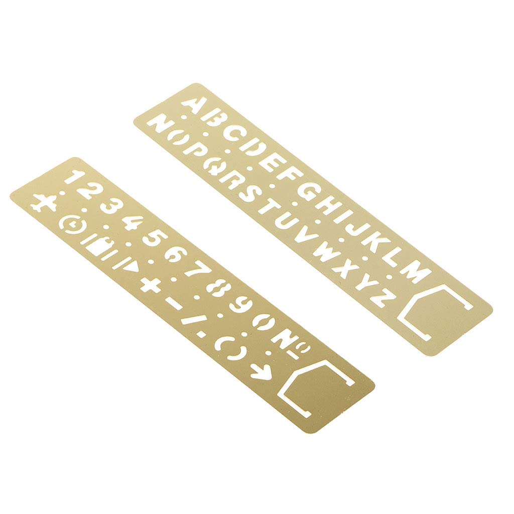 Buy 2 Pieces Set Metal Letters Stencils and Arabic Numerals Stencils ...