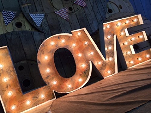 Amazon.com: Rustic White Vintage Love Lighted Marquee Sign : Home & Kitchen