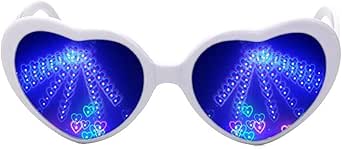 Amazon.com: Heart Effect Diffraction Glasses,Heart Shaped Light Special ...
