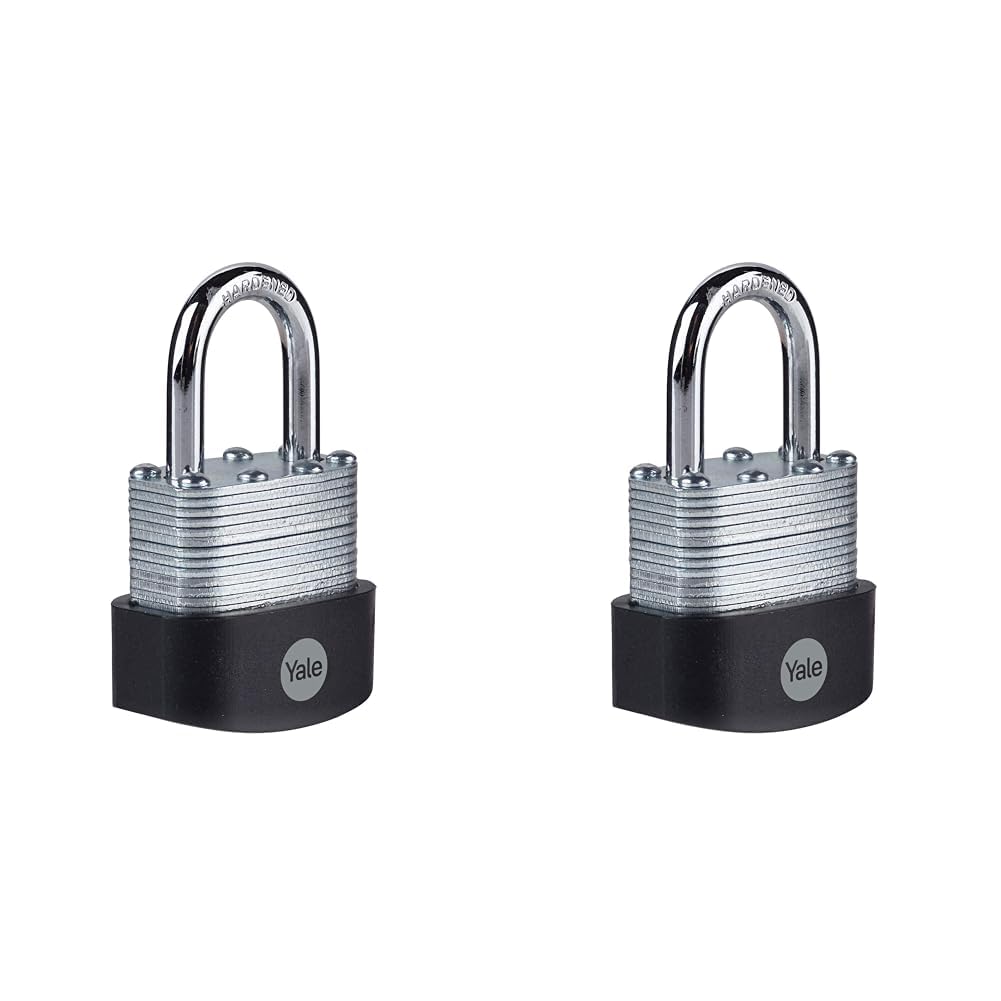 YALE - 6 Pack of Laminated Steel Padlocks (40mm) - Outdoor Hardened ...