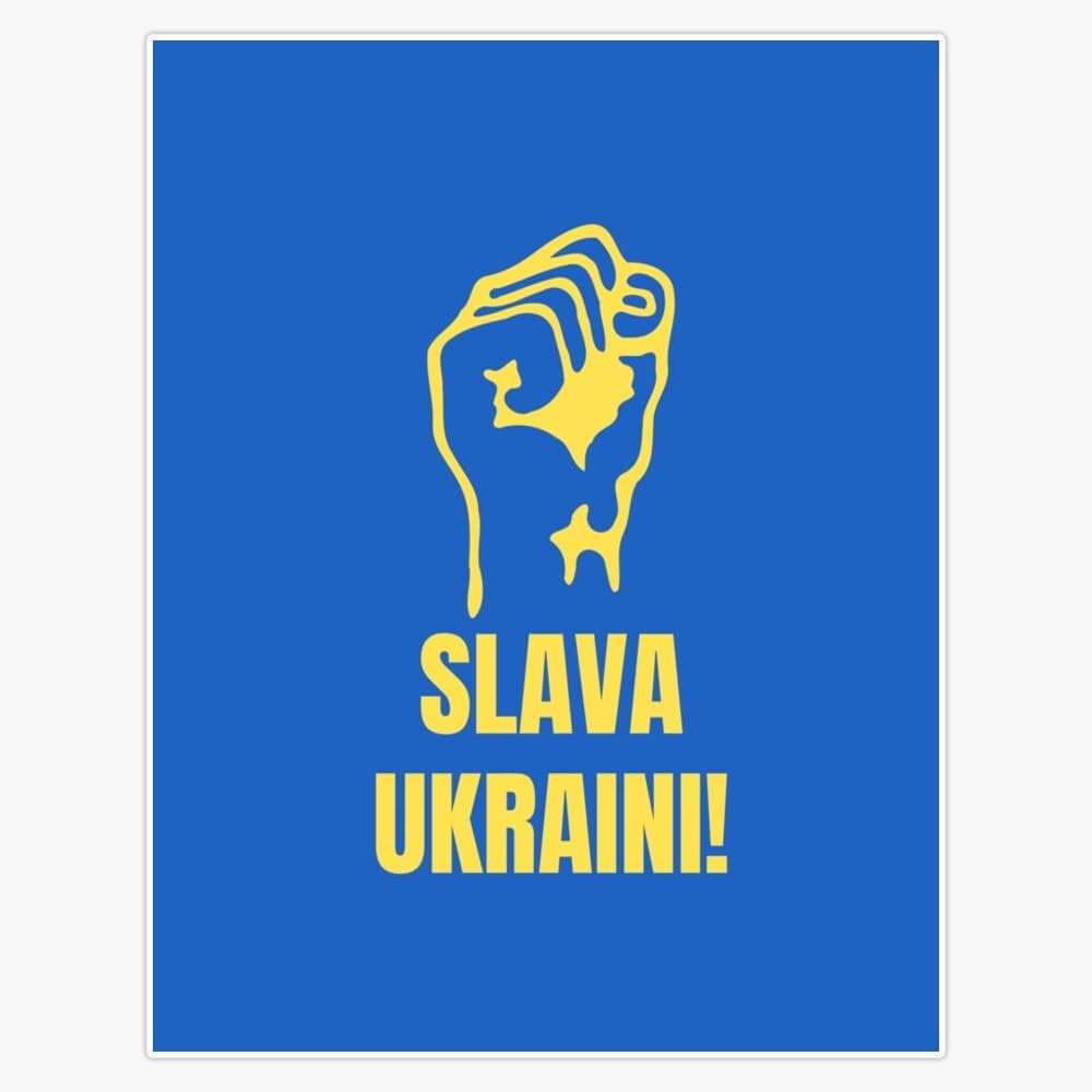 Amazon.com - Slava Ukraini Bumper Sticker Vinyl Decal 5"