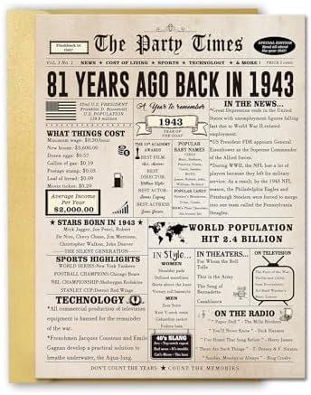 Amazon.com : Ziwenhu Large 81st Birthday Card for Mom Dad, Funny 81 ...