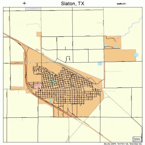 Large Street & Road Map of Slaton, Texas TX - Printed poster size wall ...