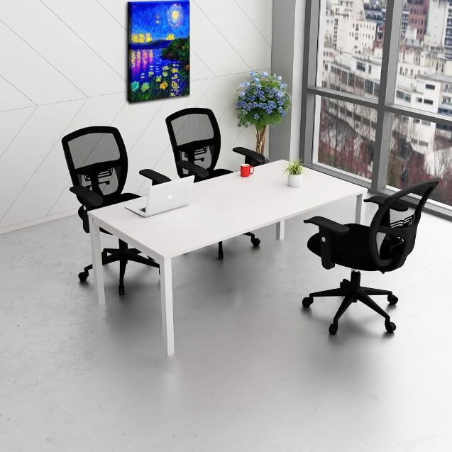 Deskio Rectangular Meeting Table 180 x 90 CM Wide, Made Prelam ...