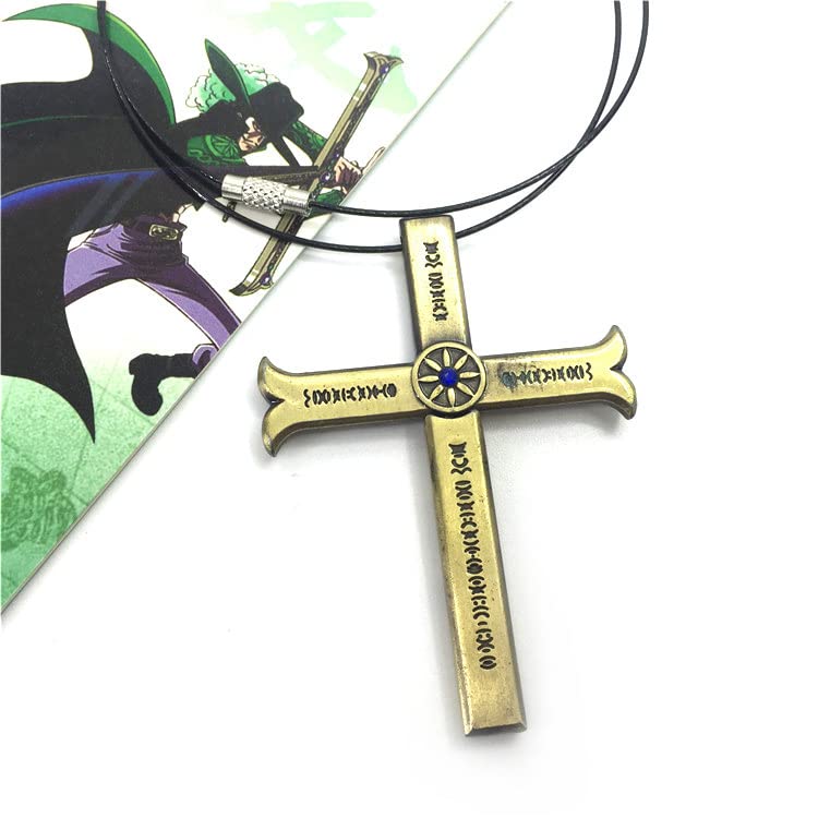 Buy Anime A Piece Necklace Dracule Mihawk Cross Sword Kogatana Zinc ...