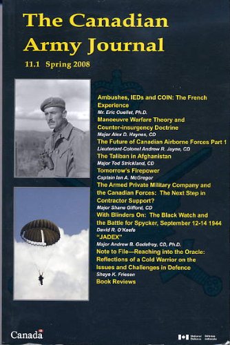 Canadian Army Journal, Vol. 11, No. 1 (Spring 2008) (Volume 11 ...