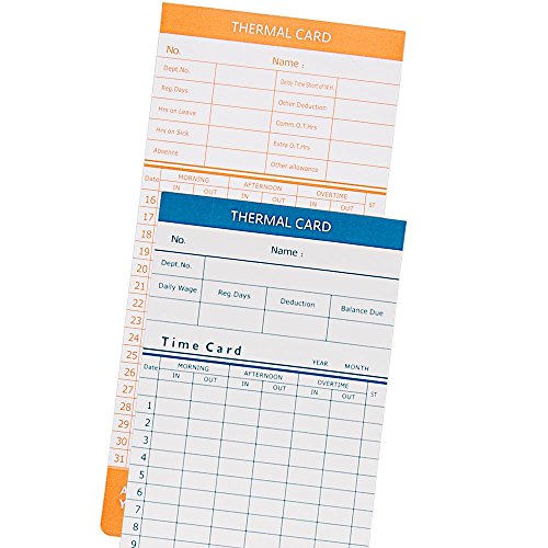 Snapklik.com : 100 Count Monthly Time Clock Cards Timecard For Employee ...