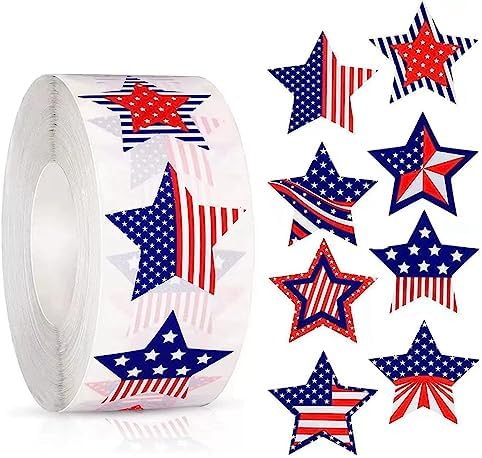 Amazon.com: ArtCreativity USA American Flag Patriotic Stickers, 2 Rolls ...
