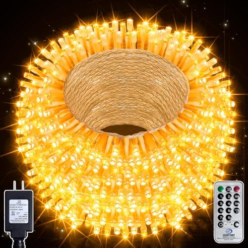 Soagrc 132FT 400 LED Christmas String Lights, Bright Warm White String ...