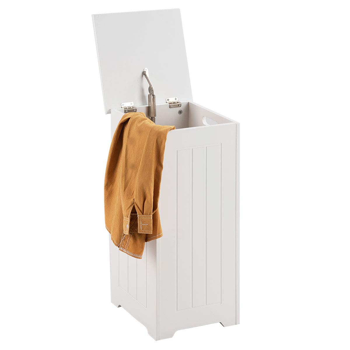 Costway Wooden Laundry Bin Chest Storage Basket Cabinet Box Smooth ...
