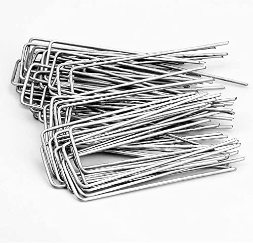 Amazon.com : 6 Inches Landscape Staples Galvanized Steel Garden Stakes ...