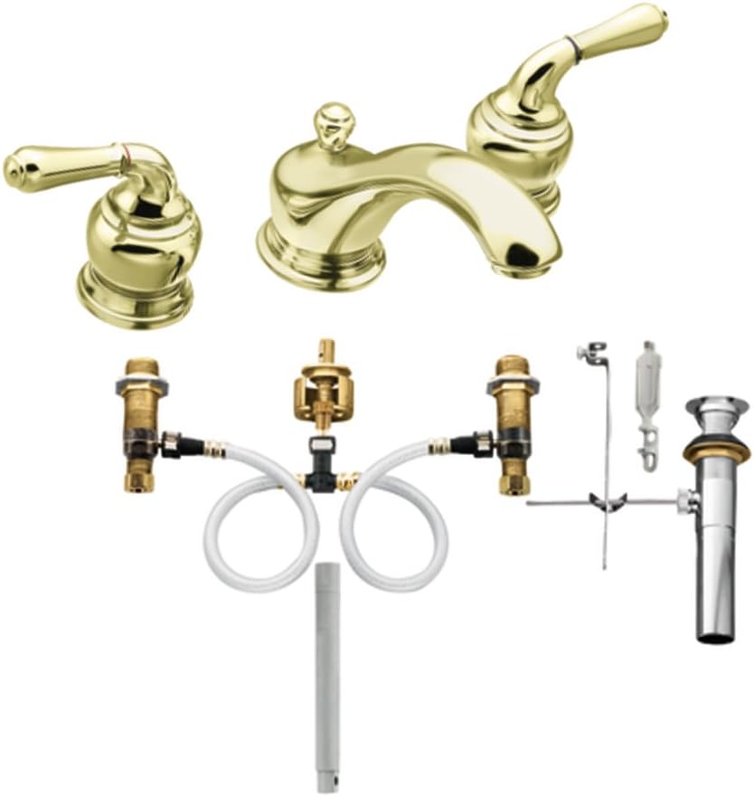 Moen CAT4570P-CA9000 Monticello Two-Handle Low Arc Bathroom Faucet with ...