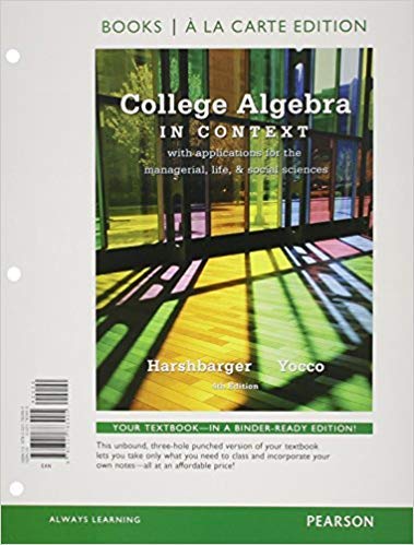 College Algebra in Context, Books a la Carte Edition Plus NEW MyMathLab ...