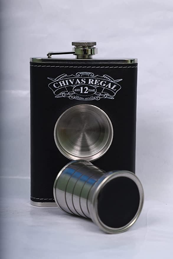 Amazon.com | Liquor Flask Stainless Steel Shot Flask 8 oz with 2 oz ...