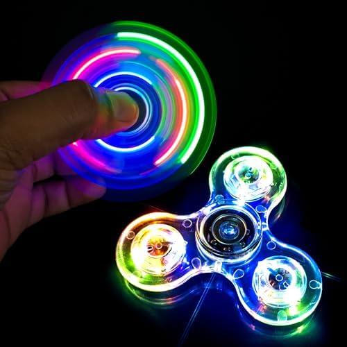 KIPA Gaming Led Light Fidget Spinners, Crystal Finger Toy Gift for ...