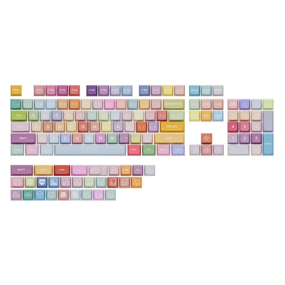 Amazon.com: Colorful PBT Keycaps 133 Keys Gummy Bears Keycaps Dye ...