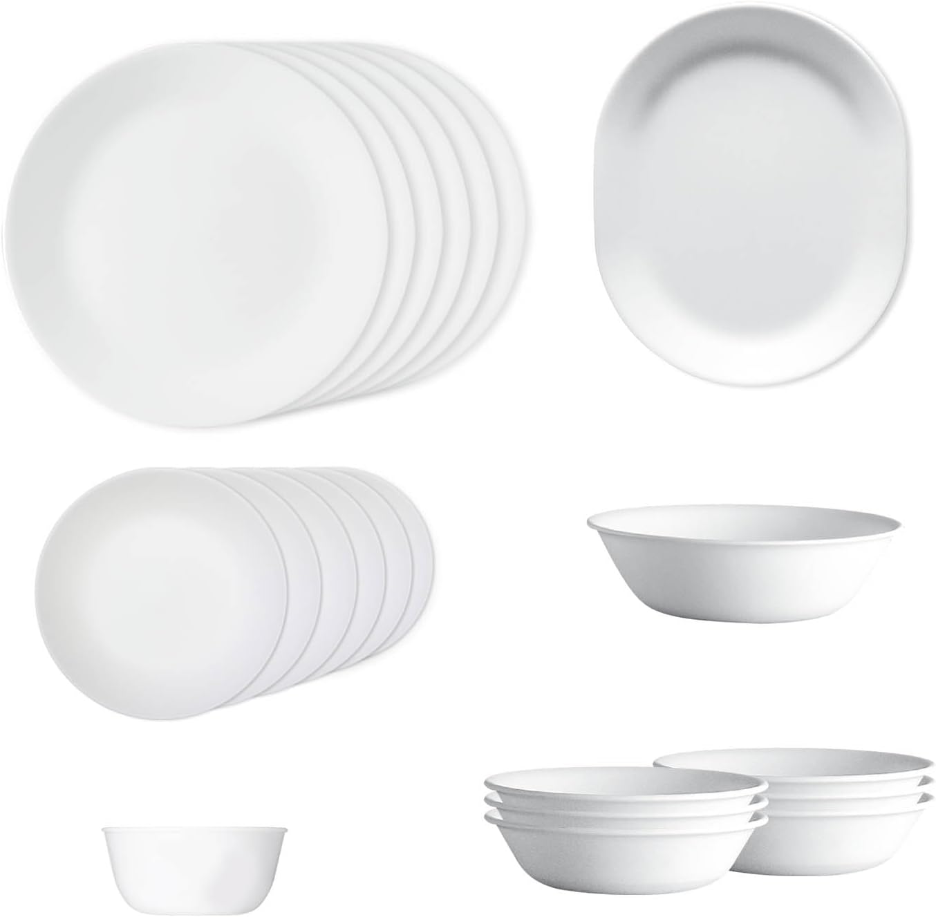 Larah by Borosil Orbit Series 19 Pieces Opalware Dinner Set, Opal Glass ...