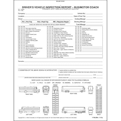 Log Book Vehicle Inspection Form Detailed Driver's Vehicle Inspection Report, 10 Pack, For ...