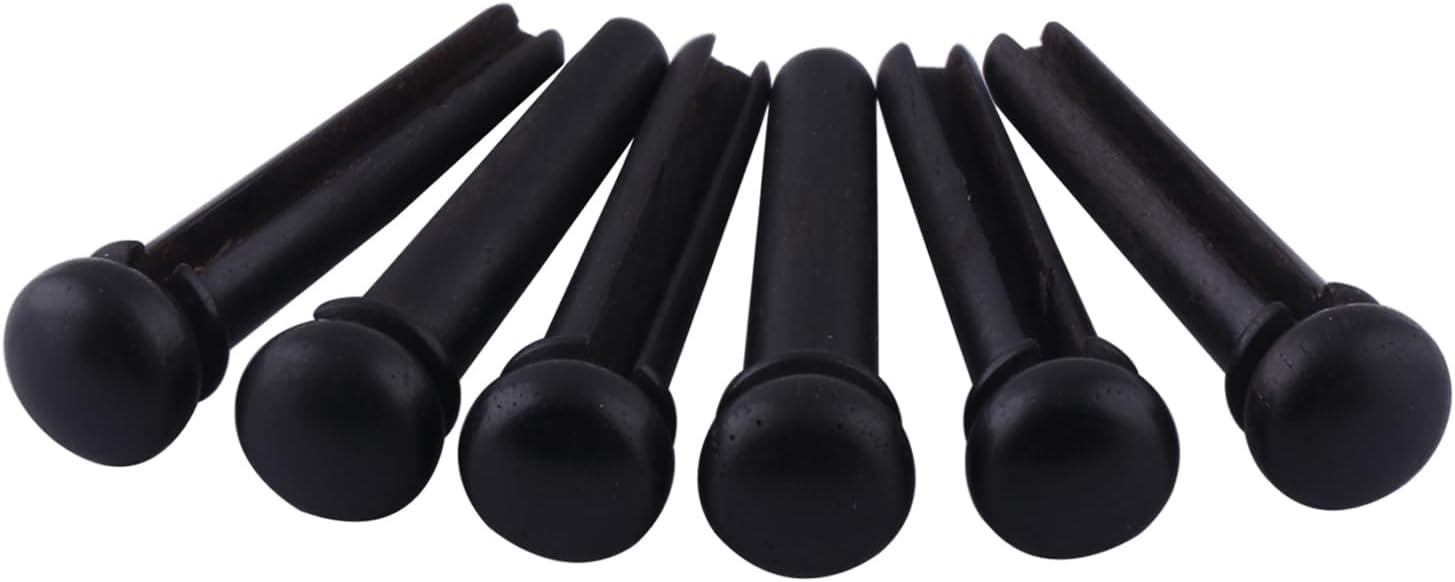 Amazon.com: Cheerock 6pcs Acoustic Guitar Bridge Pins, Ebony Wood ...