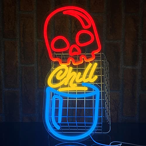 PILOYINDE Skull Neon Lights Capsule Skull Led Sign Personalized Neon ...