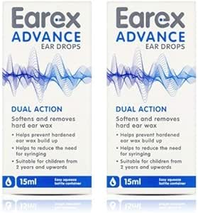 Earex Advance Ear Wax Removal Drops- Dual Action 15Ml 2 Pack : Amazon ...