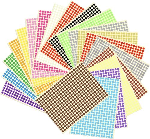 Small Circle Dot Stickers, 8320 Pcs Round Colored Dot Stickers 8mm ...