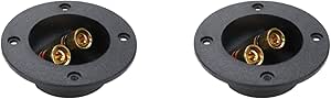 WDONAY Black Speaker Box Terminal Cup Round 2 Way Binding Post Power ...