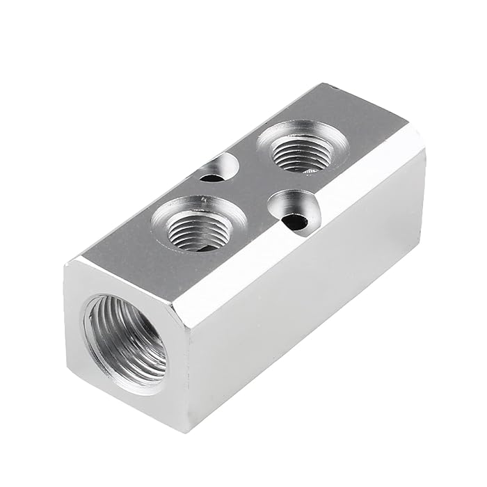 Buy LDEXIN 2 Way Pneumatic Manifold Air Distribution Block, Compressed ...