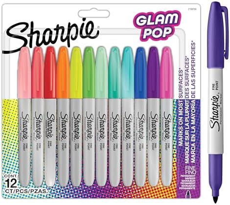 Sharpie Permanent Markers | Fine Point | Assorted Fun Colours | 18 ...