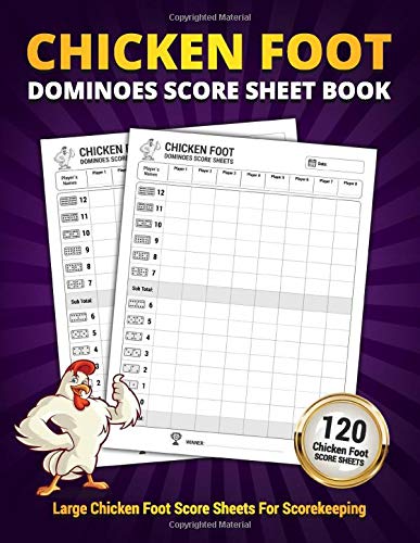 Chicken Foot Dominoes Score Sheet Book 120 Large Score Sheets ...