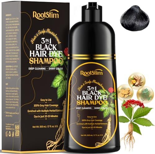 Amazon.com: RootStim Champú instantáneo de tinte negro para cabello ...