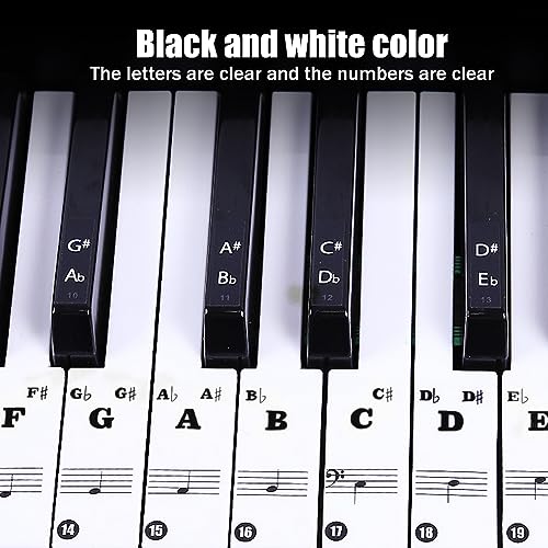 Keyboard Stickers, Piano Keyboard Stickers for 88/61/54/49-Key ...