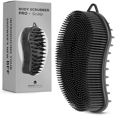 Amazon.com : MainBasics Silicone Body Scrubber Dual-Sided Shower Loofah ...
